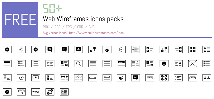 +50 Web Wireframes Svg Animations Packs Free Downloads - OnlineWebFonts.COM