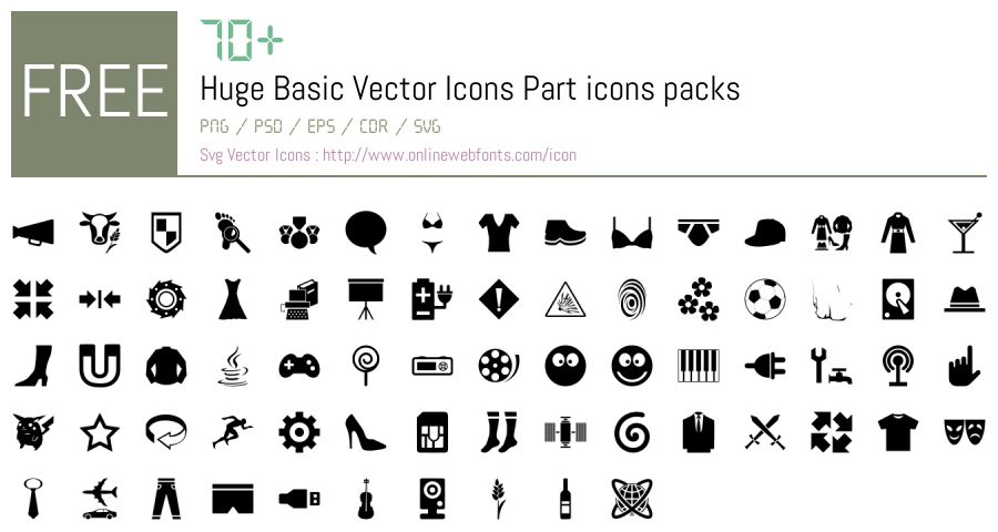 +70 Huge Basic Vector Icons Part Svg Animations Packs Free Downloads ...