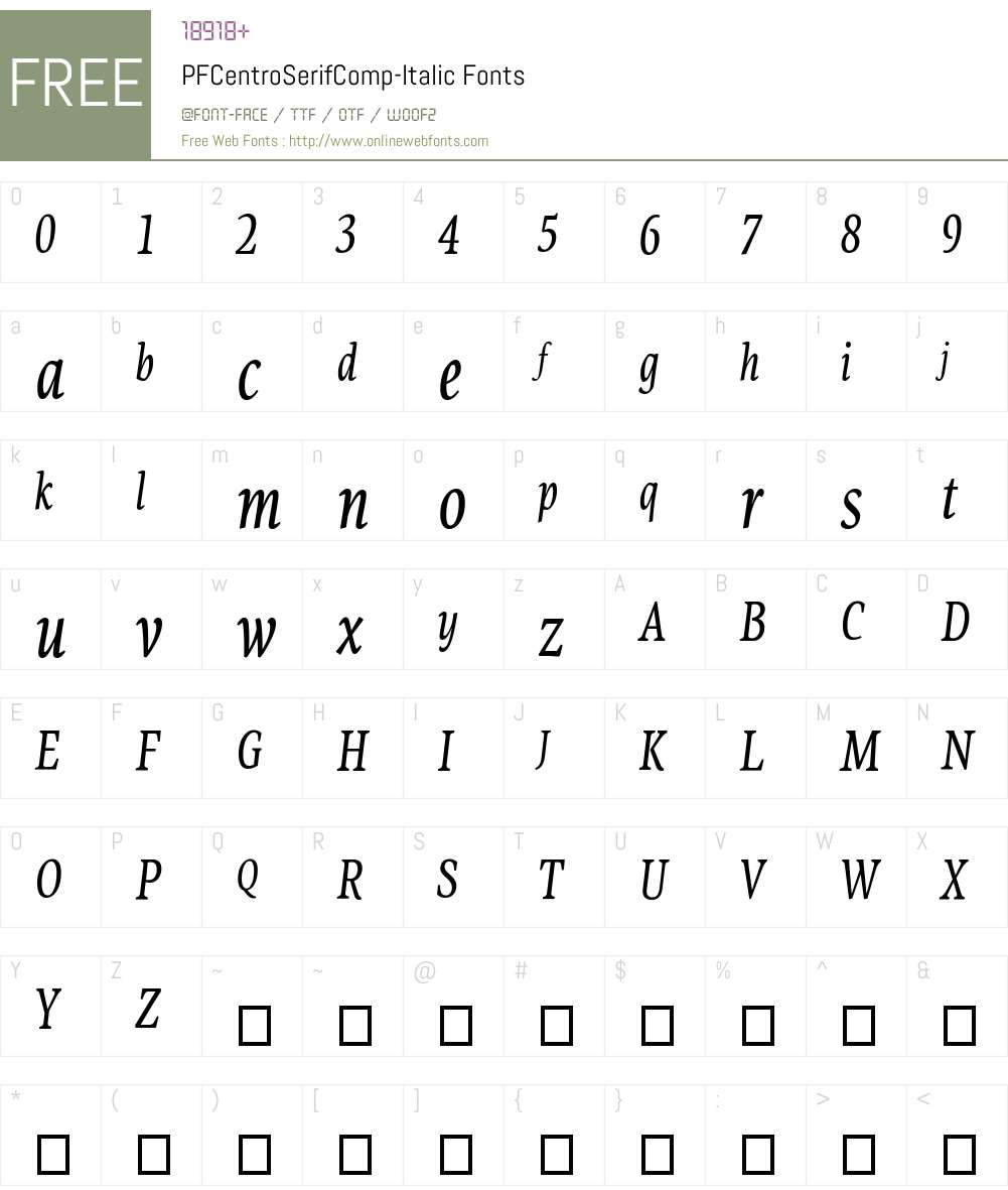 PF Centro Serif Comp 1.000 Fonts Free Download - OnlineWebFonts.COM