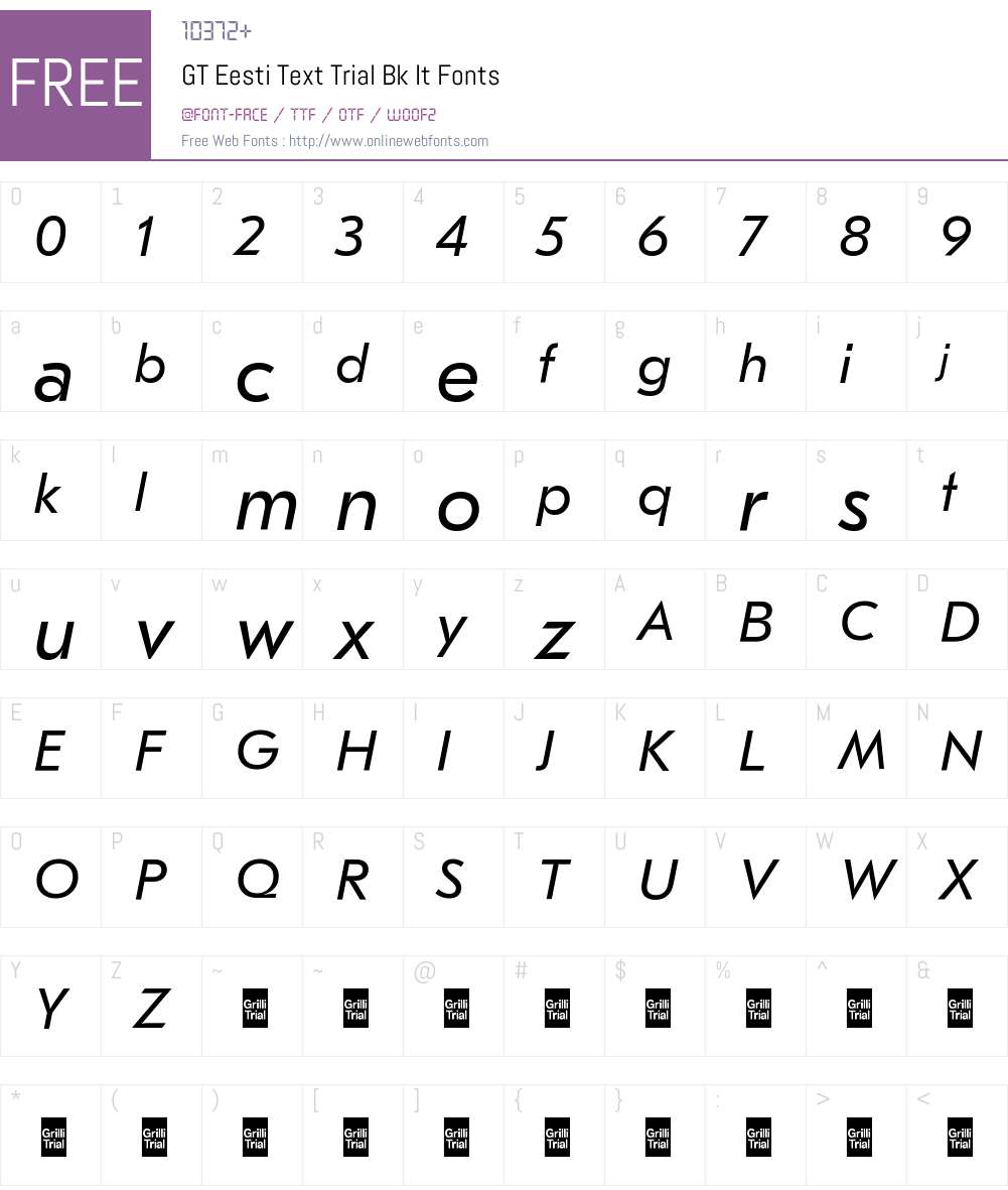 GT Eesti Text Trial Bk It 1.005 2020-10-21 Fonts Free Download - OnlineWebFonts.COM
