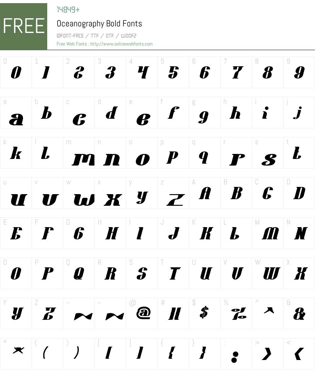 Oceanography Bold 1.00;March 7, 2019;FontCreator 11.5.0.2430 64-bit Fonts Free Download ...
