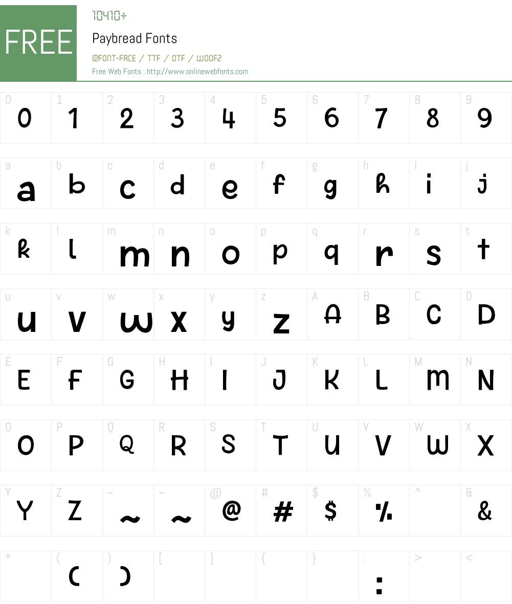 Paybread 1.000 Fonts Free Download - OnlineWebFonts.COM
