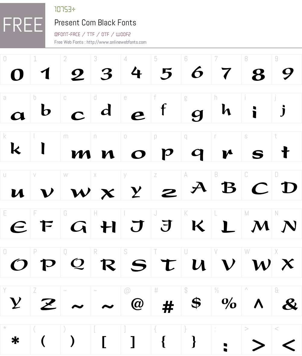 Present Com Black 1.01;com.myfonts.easy.linotype.present.com-black ...