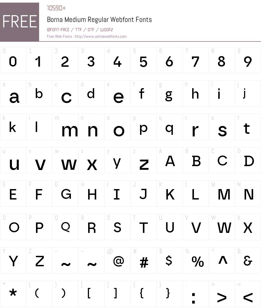 Borna Medium Regular Webfont 1.000;Glyphs 3.1.2 (3151) Fonts Free Download - OnlineWebFonts.COM