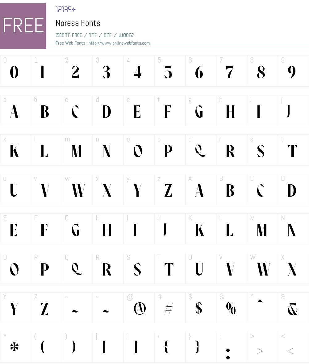 Noresa 1.00;October 4, 2024;FontCreator 13.0.0.2683 32-bit Fonts Free ...