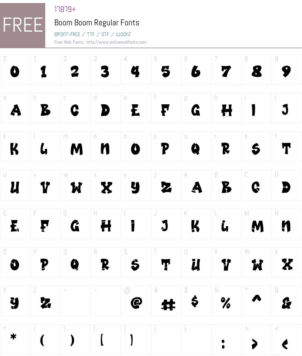Boom Boom Regular 1.000 Fonts Free Download - OnlineWebFonts.COM
