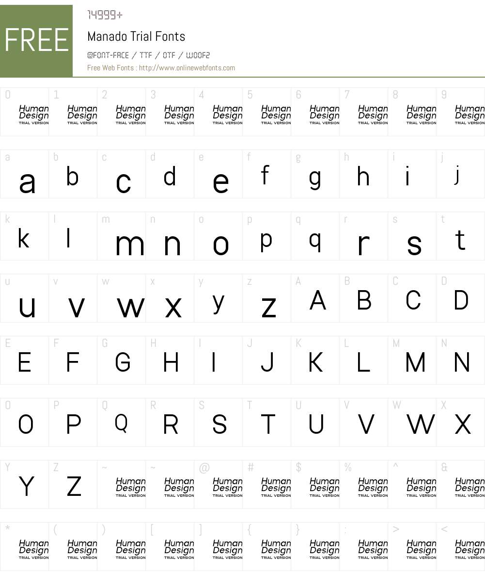 Manado 1.00;July 16, 2021; Fonts Free Download - OnlineWebFonts.COM