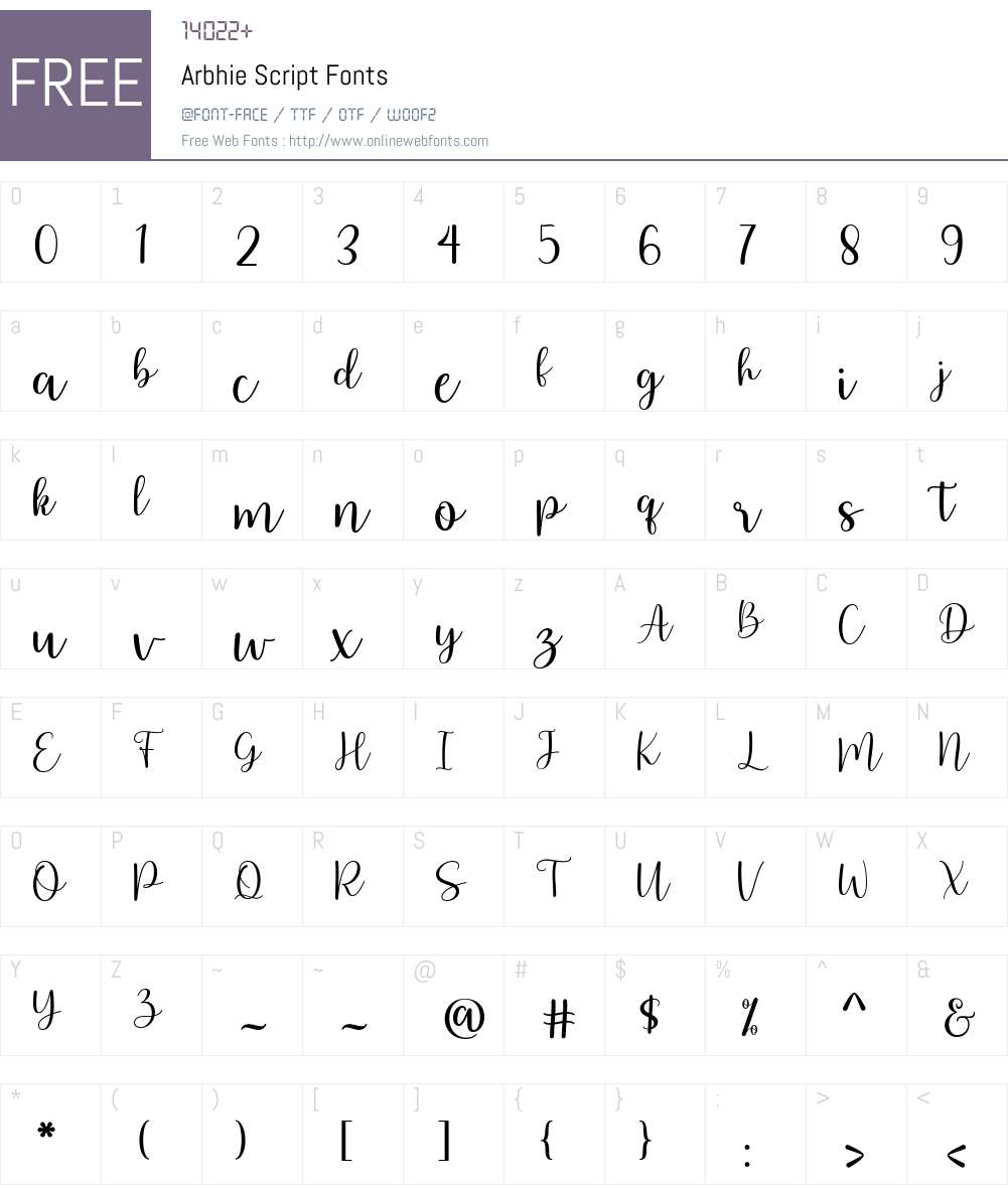 Arbhie Script 1.000 Fonts Free Download - OnlineWebFonts.COM