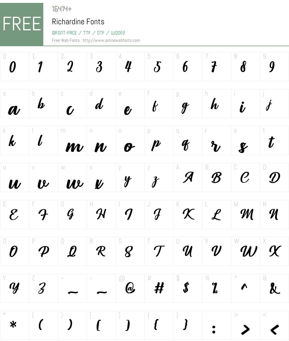 Richardine 1.000 Fonts Free Download - OnlineWebFonts.COM