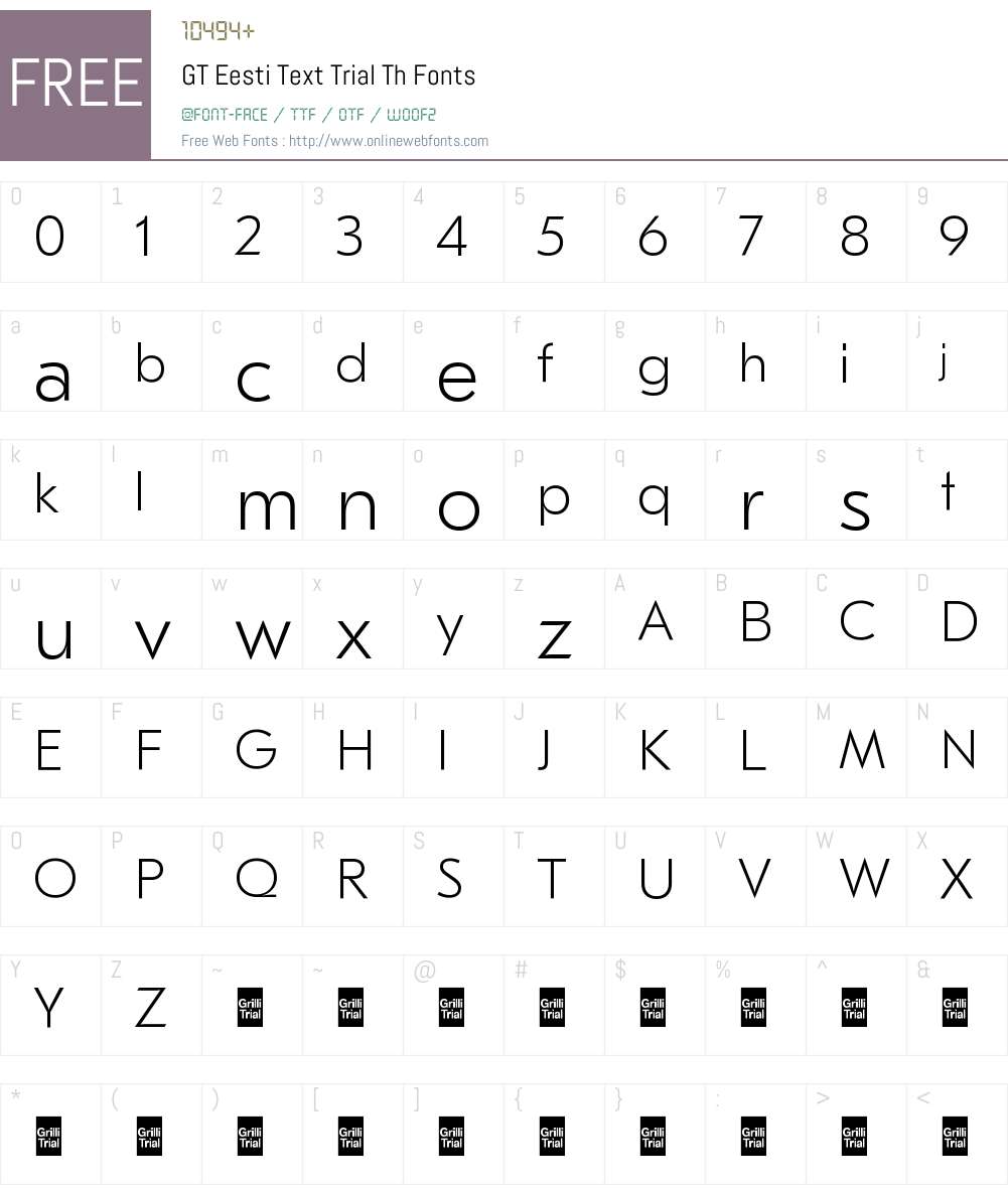 GT Eesti Text Trial Th 1.005 2020-10-21 Fonts Free Download ...