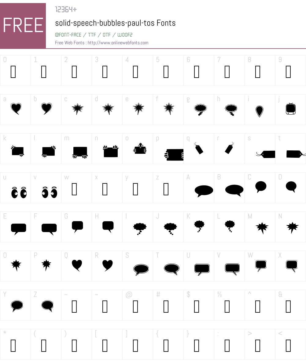 solid-speech-bubbles-paul-tos 001.000 Fonts Free Download - OnlineWebFonts.COM