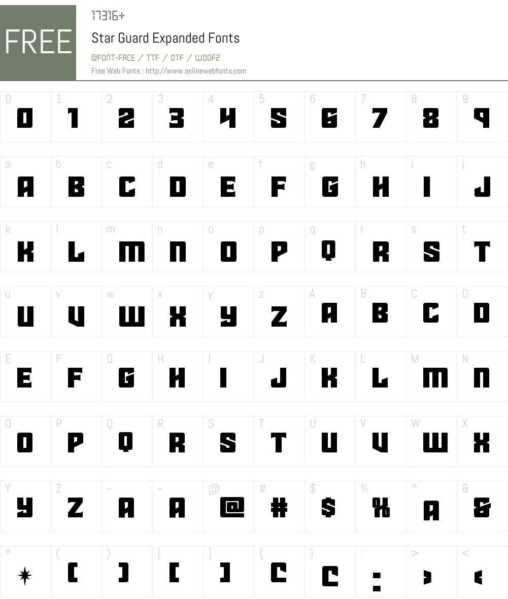 Star Guard Expanded 1.0; 2019 Fonts Free Download - OnlineWebFonts.COM