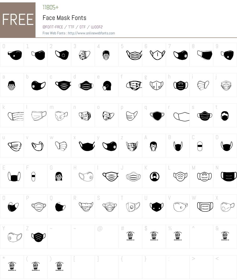 Face Mask 1.00;April 15, 2021;FontCreator 11.0.0.2388 64-bit Fonts Free ...