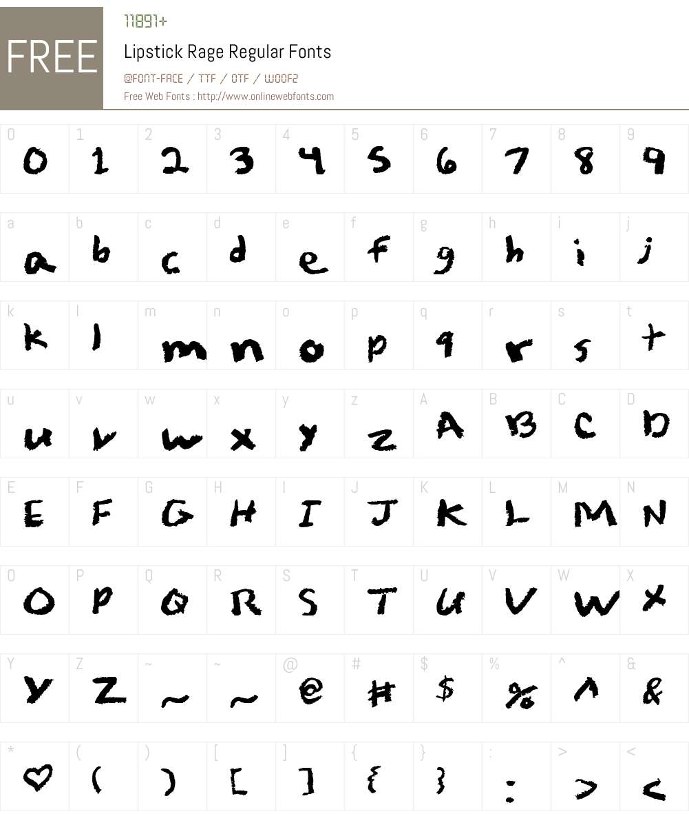 Lipstick Rage Regular 1.000 Fonts Free Download - OnlineWebFonts.COM