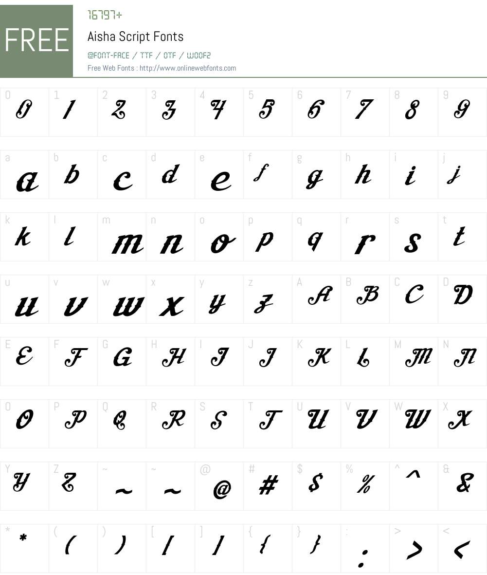 Aisha Script 1.000 Fonts Free Download - OnlineWebFonts.COM