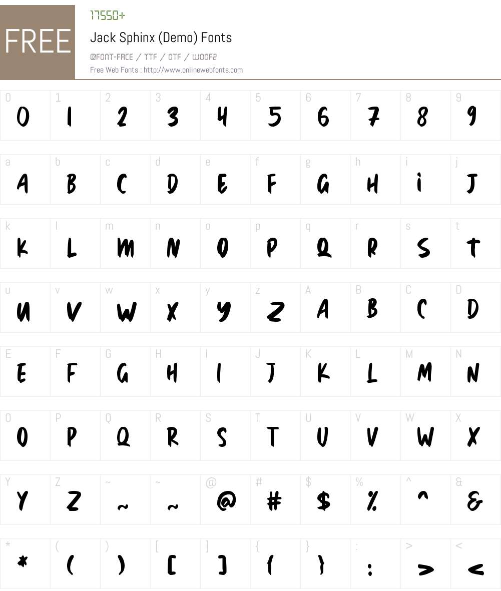 Jack Sphinx (Demo) 1.000;April 7, 2022;FontCreator 14.0.0.2794 64-bit ...