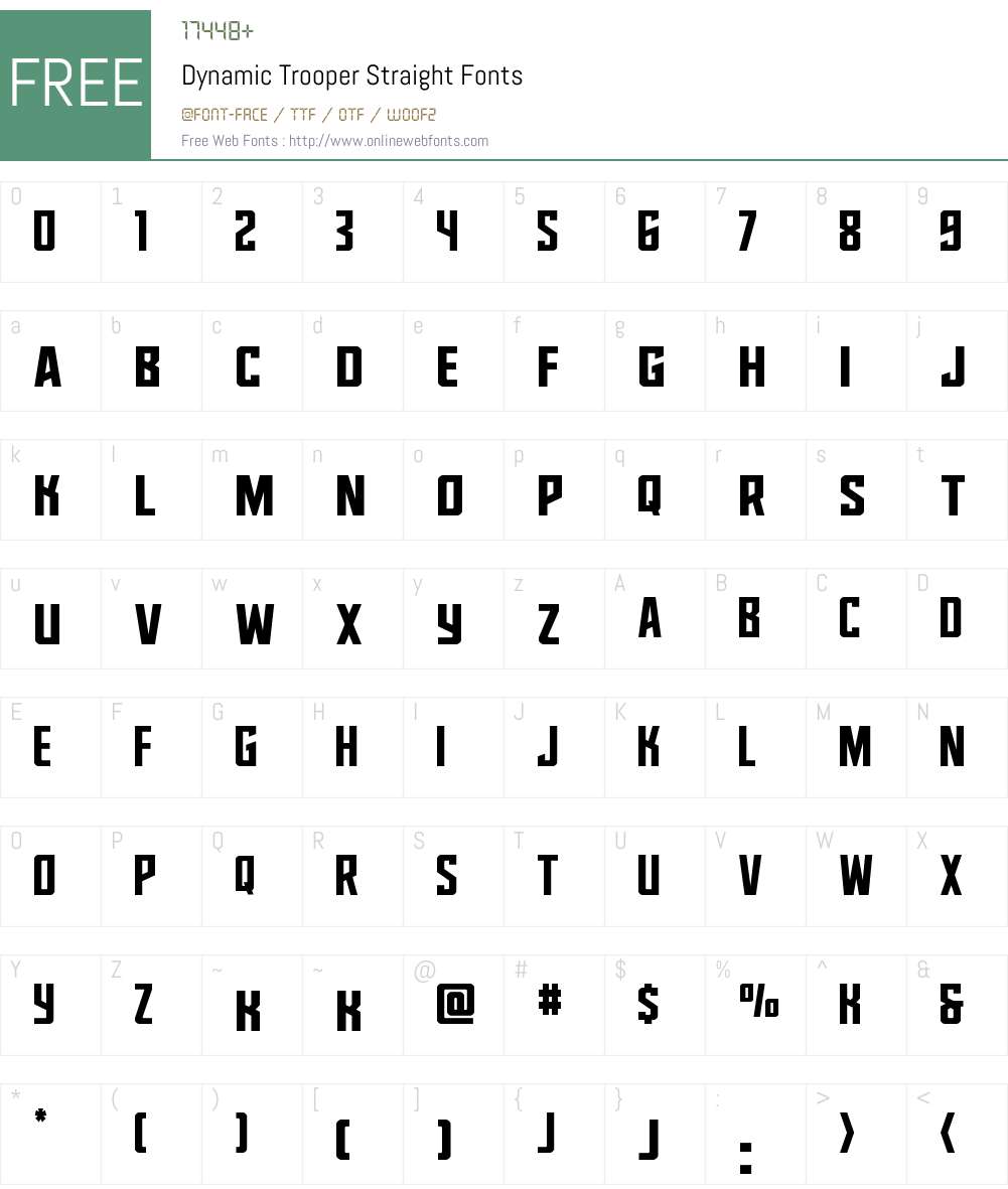 Dynamic Trooper Straight 1.0; 2024 Fonts Free Download - OnlineWebFonts.COM