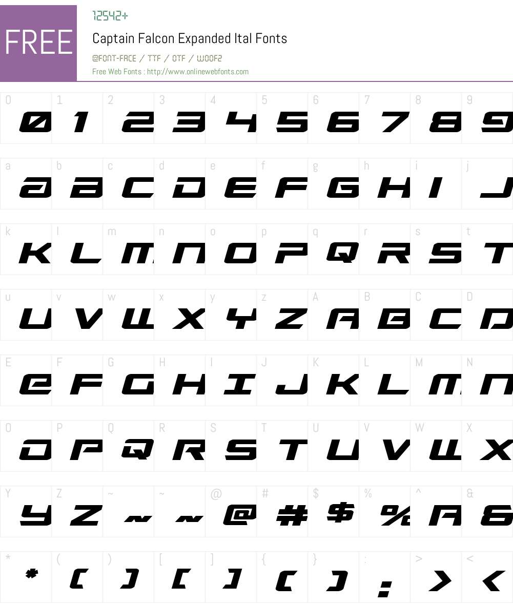 Captain Falcon Expanded Ital 1.0; 2023 Fonts Free Download ...