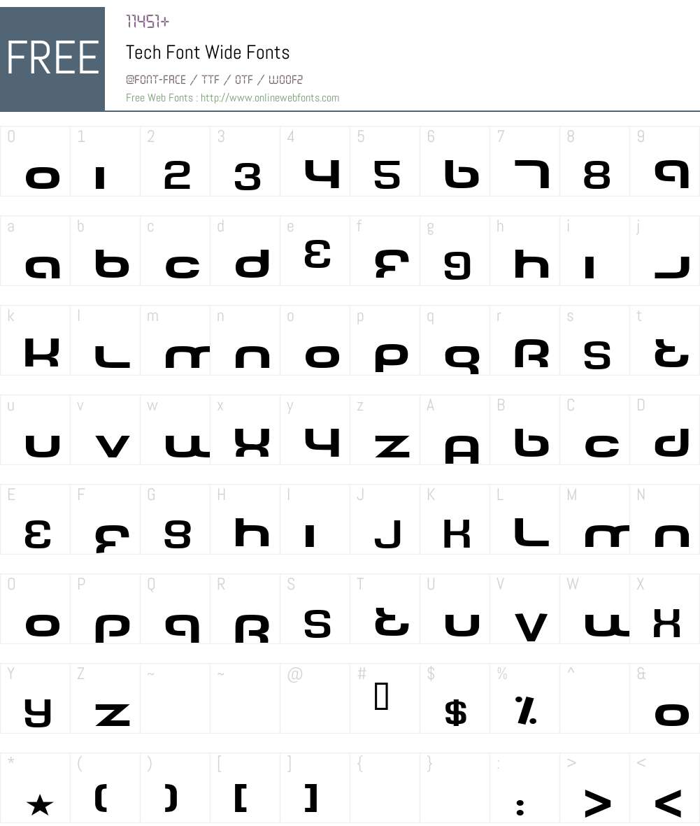 Tech Font Wide Version1.0 Fonts Free Download - OnlineWebFonts.COM