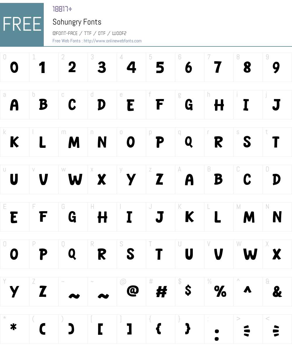 Sohungry 1.000 Fonts Free Download - OnlineWebFonts.COM