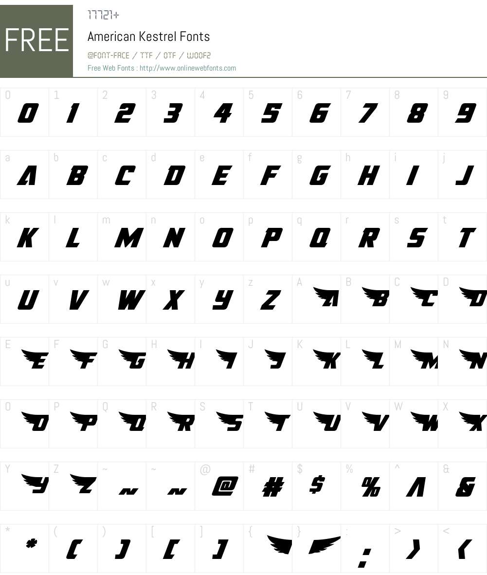 American Kestrel 1.2; 2019 Fonts Free Download - OnlineWebFonts.COM
