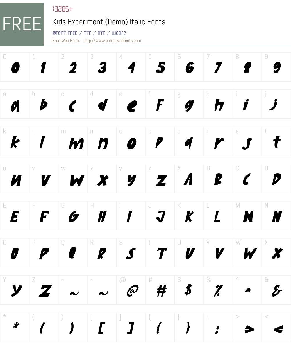 Kids Experiment (Demo) 1.000;April 7, 2022;FontCreator 14.0.0.2794 64 ...
