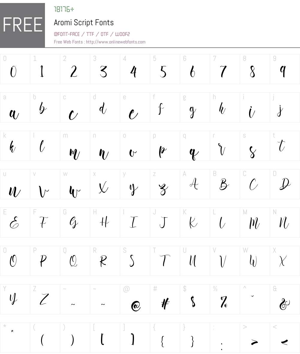 Aromi Script 1.00;May 7, 2021;FontCreator 12.0.0.2567 64-bit Fonts Free ...