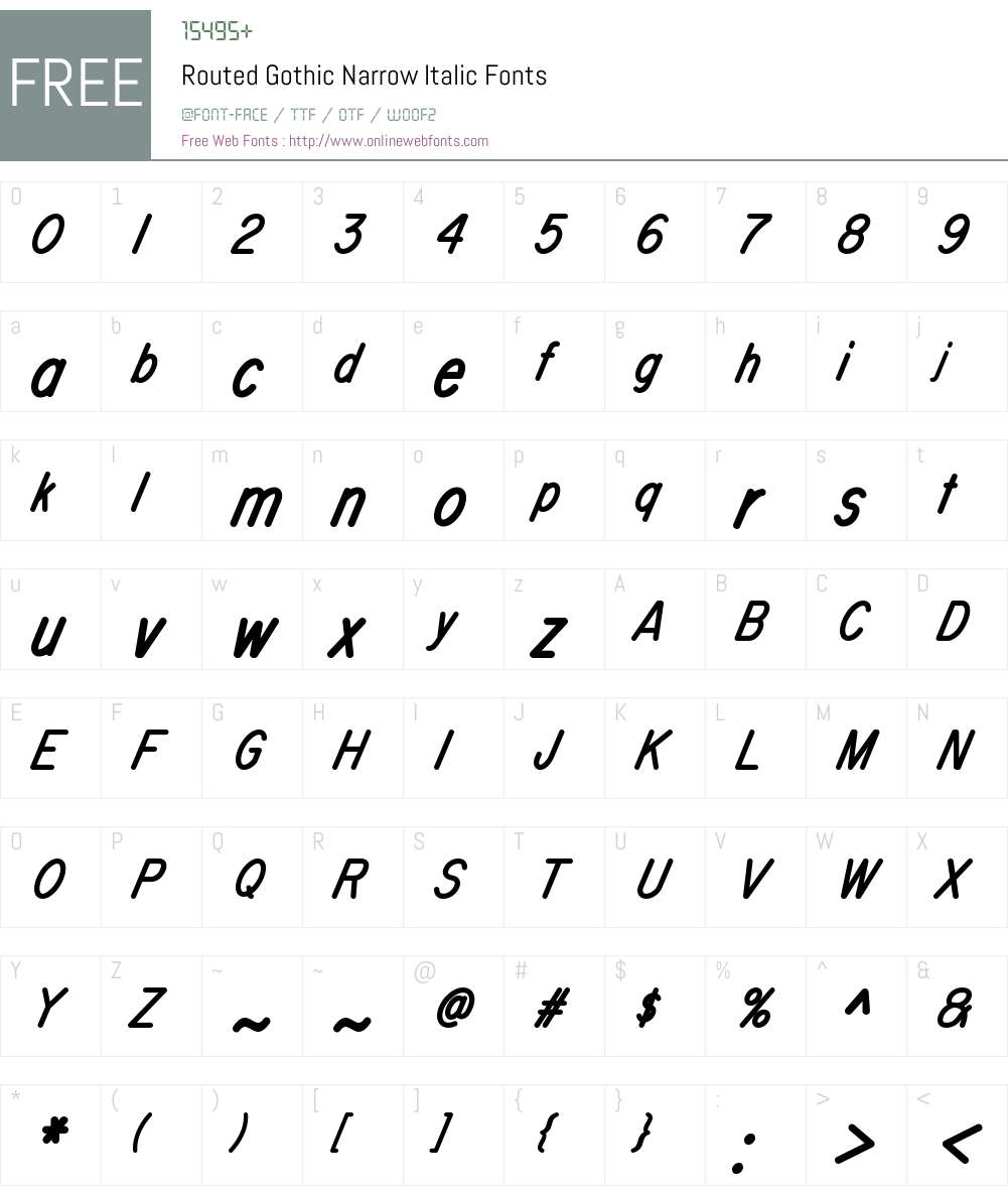 Routed Gothic Narrow 001.000 Fonts Free Download - OnlineWebFonts.COM