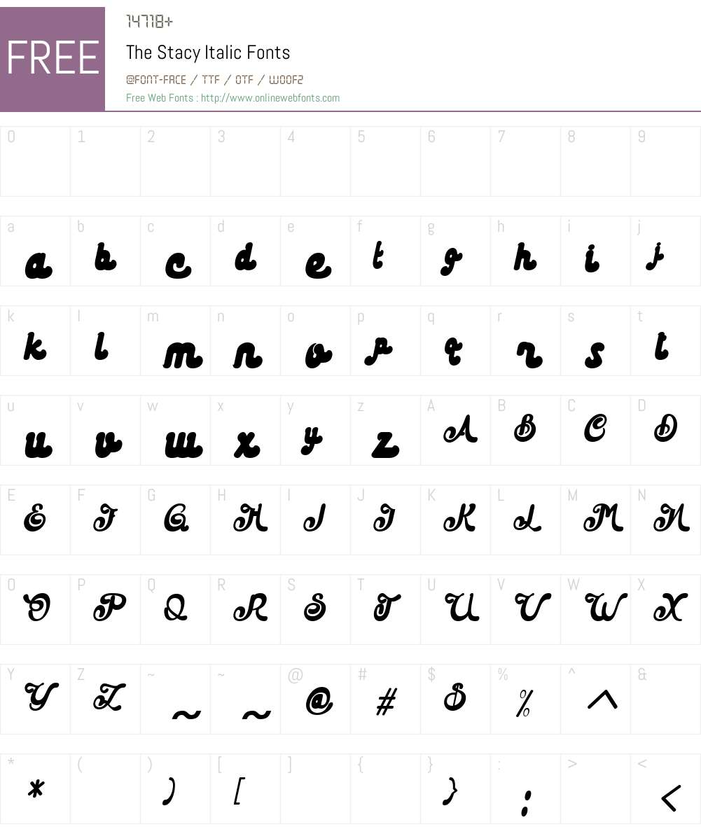 The Stacy Italic 1.000 Fonts Free Download - OnlineWebFonts.COM