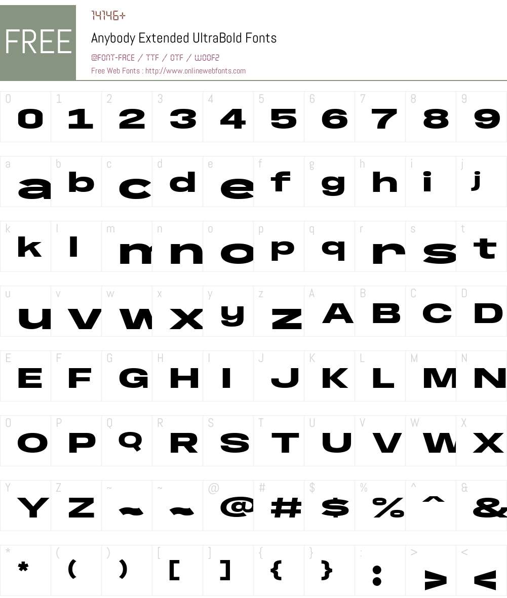 Anybody 1.000; ttfautohint (v1.8) Fonts Free Download - OnlineWebFonts.COM
