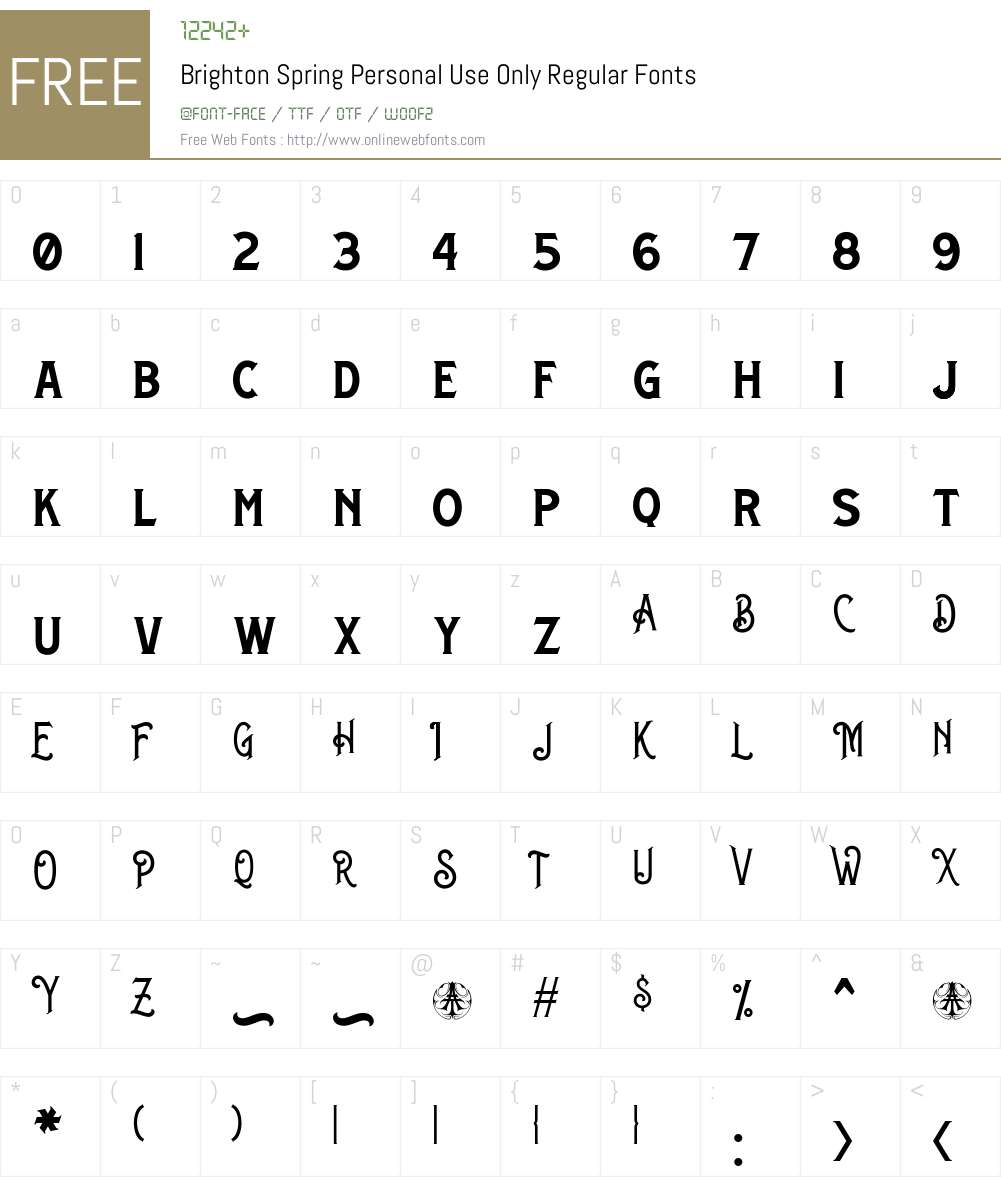 Brighton Spring Personal Use Only Regular 1.000 Fonts Free Download ...