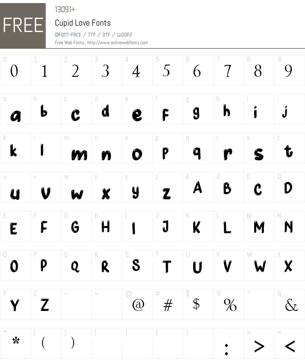 Cupid Love 1.00;January 7, 2019;FontCreator 11.5.0.2430 64-bit Fonts ...