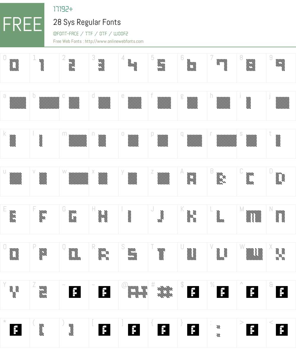 28 Sys Regular 1.0 Fonts Free Download - OnlineWebFonts.COM
