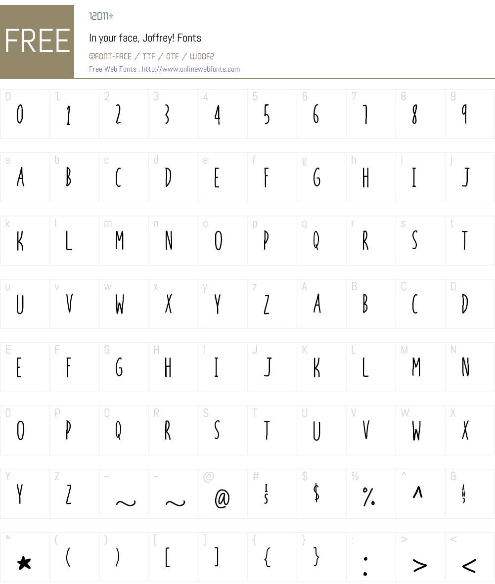 In your face, Joffrey! 1.0 Fonts Free Download - OnlineWebFonts.COM