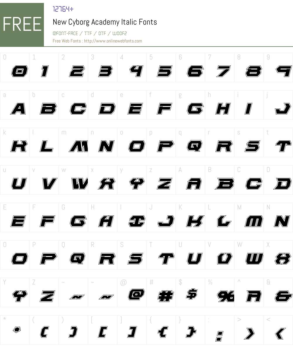 New Cyborg Academy Italic 1.0; 2025 Fonts Free Download ...