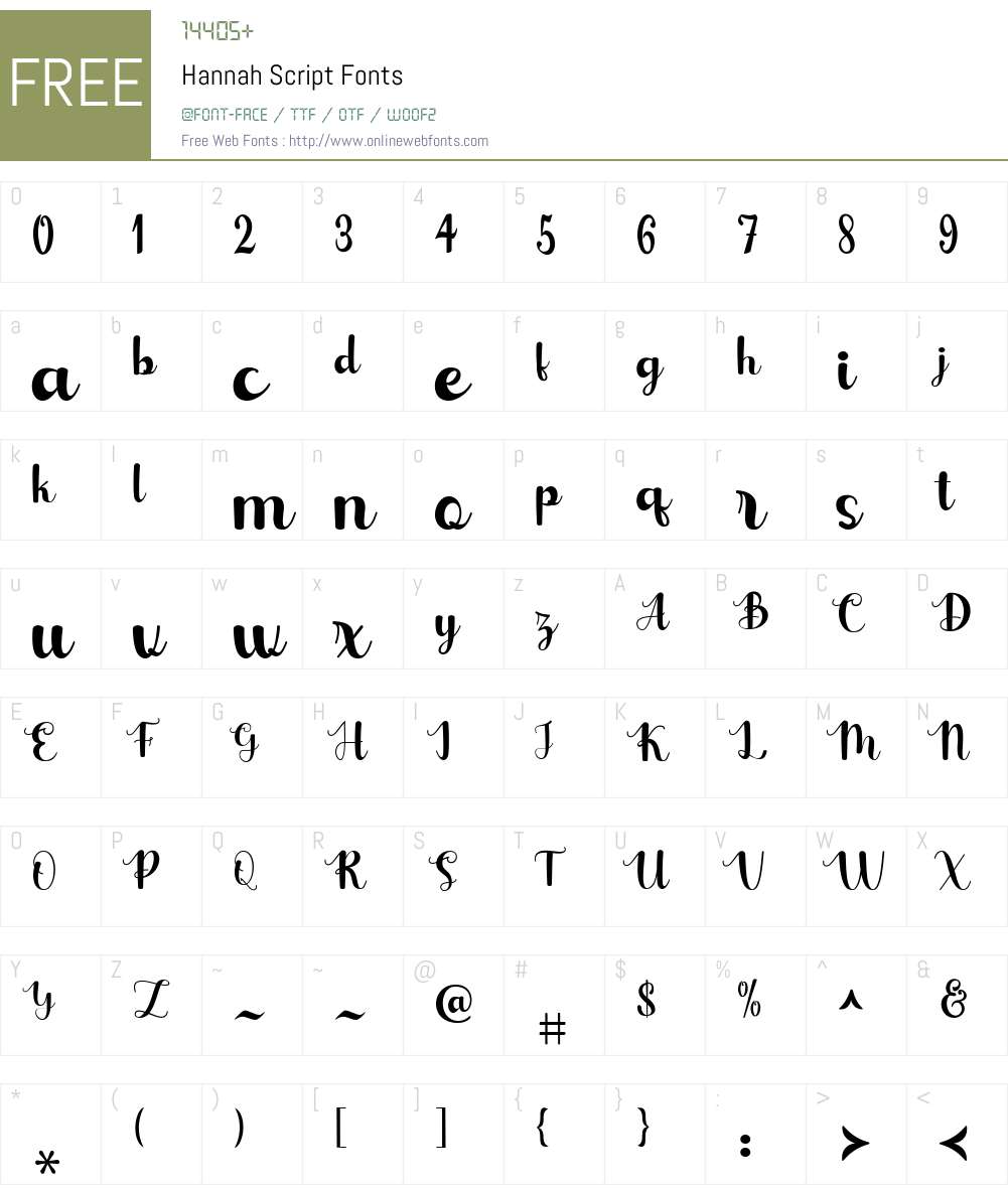 Hannah Script 1.000 Fonts Free Download - OnlineWebFonts.COM