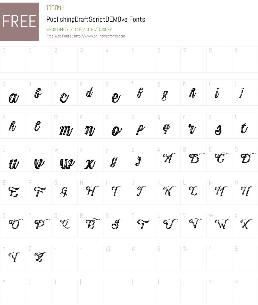 PublishingDraftScriptDEMOve 1.00 September 24, 2018, initial release Fonts Free Download ...