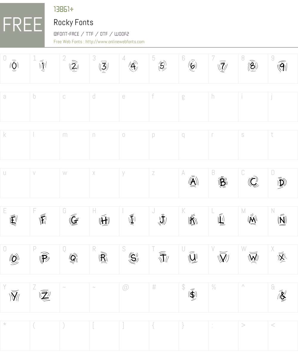 Rocky 1.0; 2003; initial release Fonts Free Download - OnlineWebFonts.COM