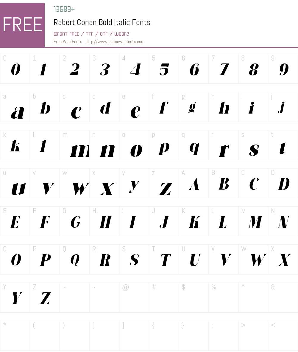 Rabert Conan 1.000 Fonts Free Download - OnlineWebFonts.COM