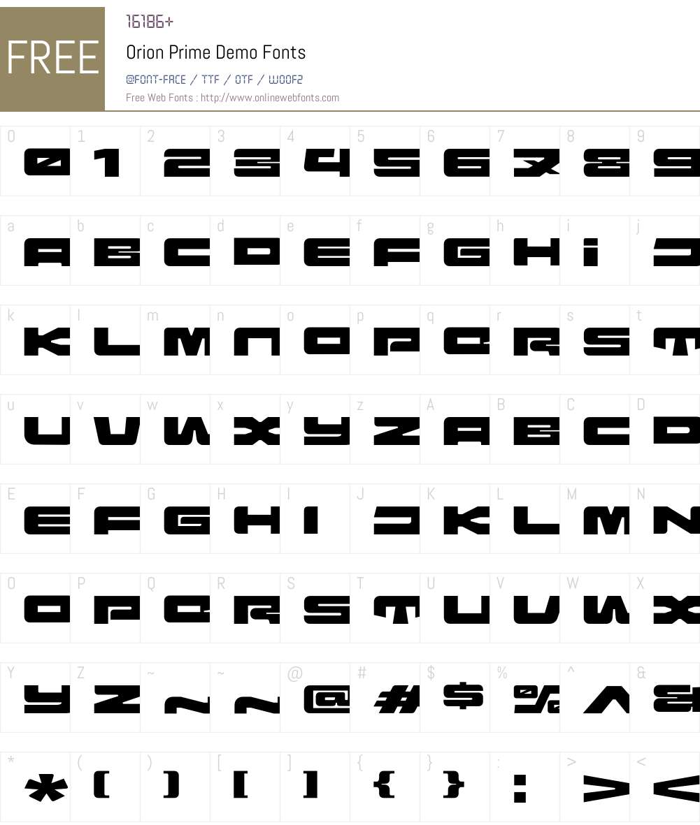 Orion Prime Demo 1.000 Fonts Free Download - OnlineWebFonts.COM