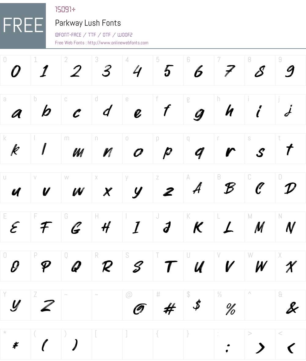 Parkway Lush 800 Fonts Free Download - OnlineWebFonts.COM