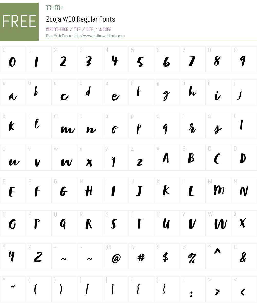 Zooja W00 Regular 1.00 Fonts Free Download - OnlineWebFonts.COM