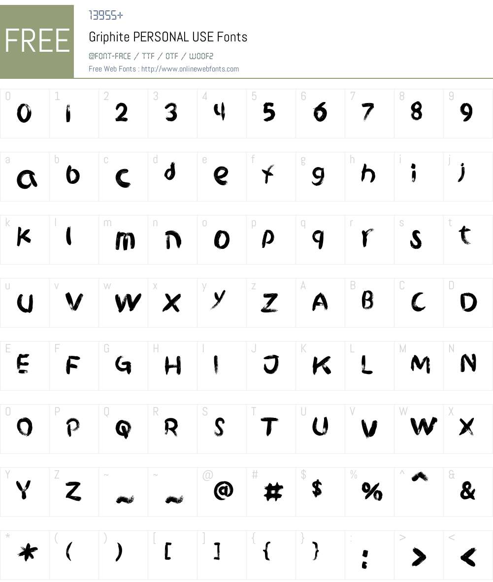 Griphite PERSONAL USE 1.000 Fonts Free Download - OnlineWebFonts.COM