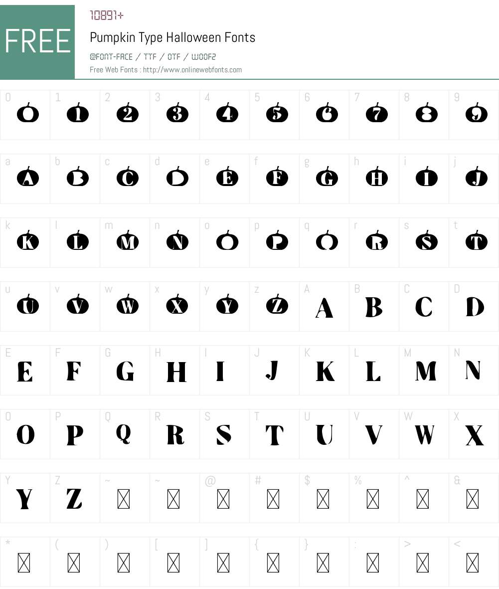 Pumpkin Type 1.001;Fontself Maker 3.5.8 Fonts Free Download ...