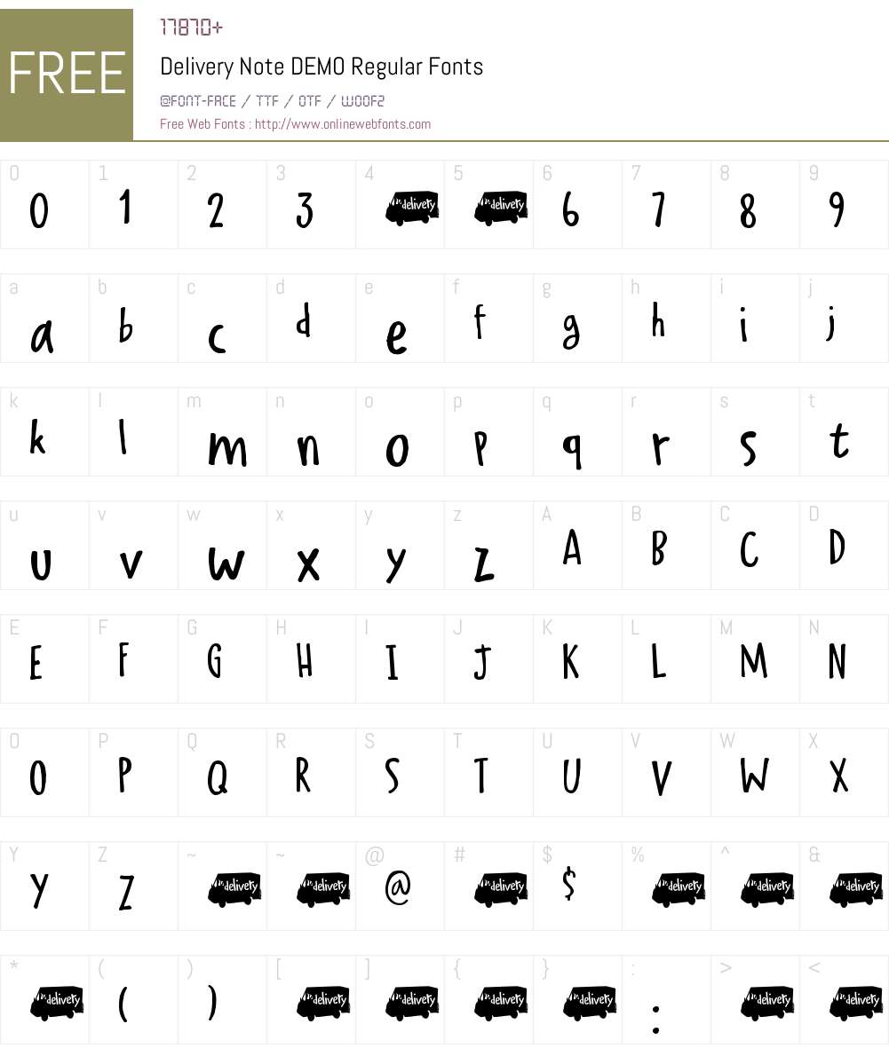 Delivery Note DEMO Regular 1.000 Fonts Free Download - OnlineWebFonts.COM