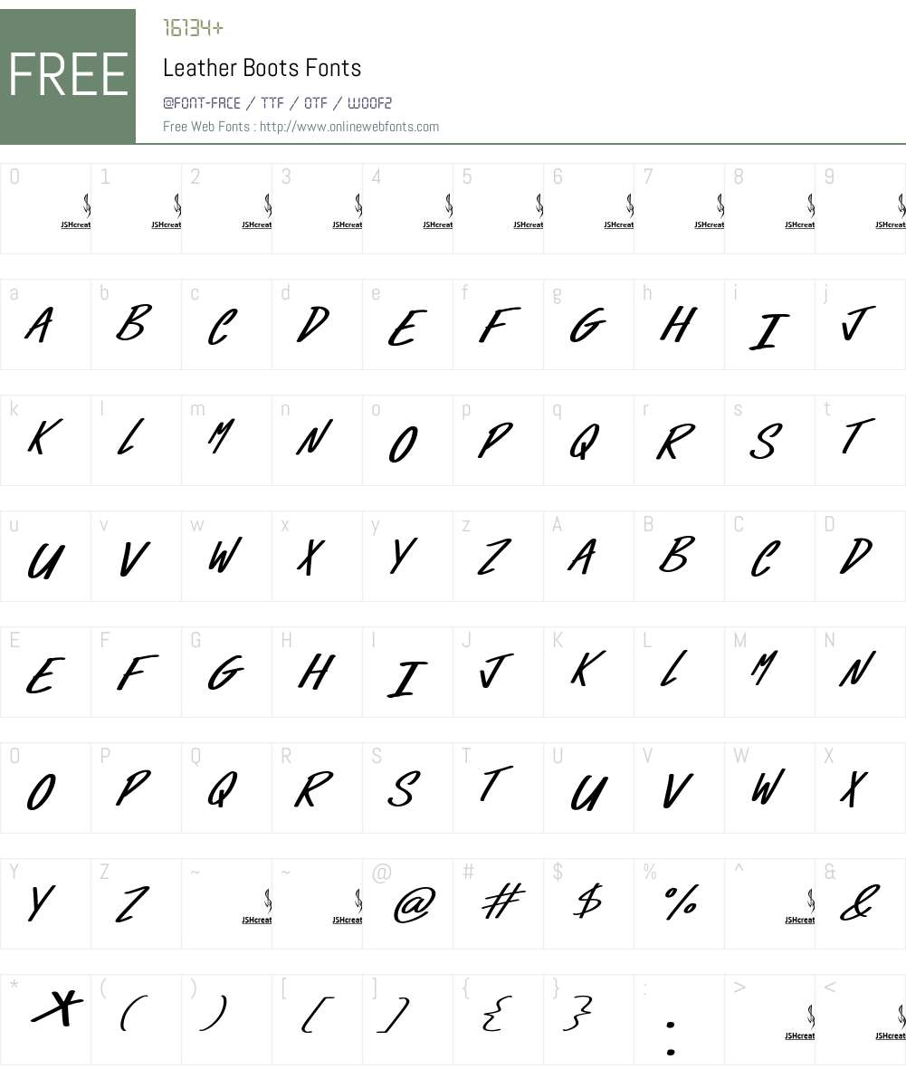 Leather Boots 1.00;July 2, 2022;FontCreator 12.0.0.2555 64-bit Fonts ...