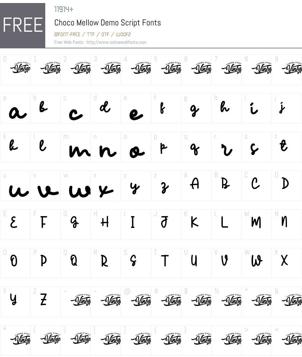 Choco Mellow Demo Script 1.001;Fontself Maker 3.5.7 Fonts Free Download - OnlineWebFonts.COM