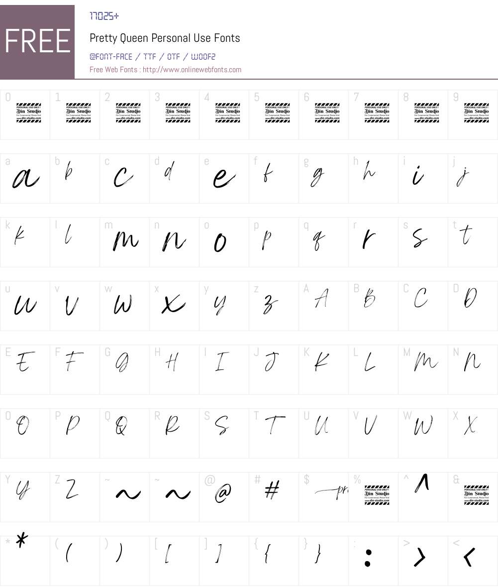 Pretty Queen Personal Use 1.00;September 1, 2020;FontCreator 12.0.0 ...