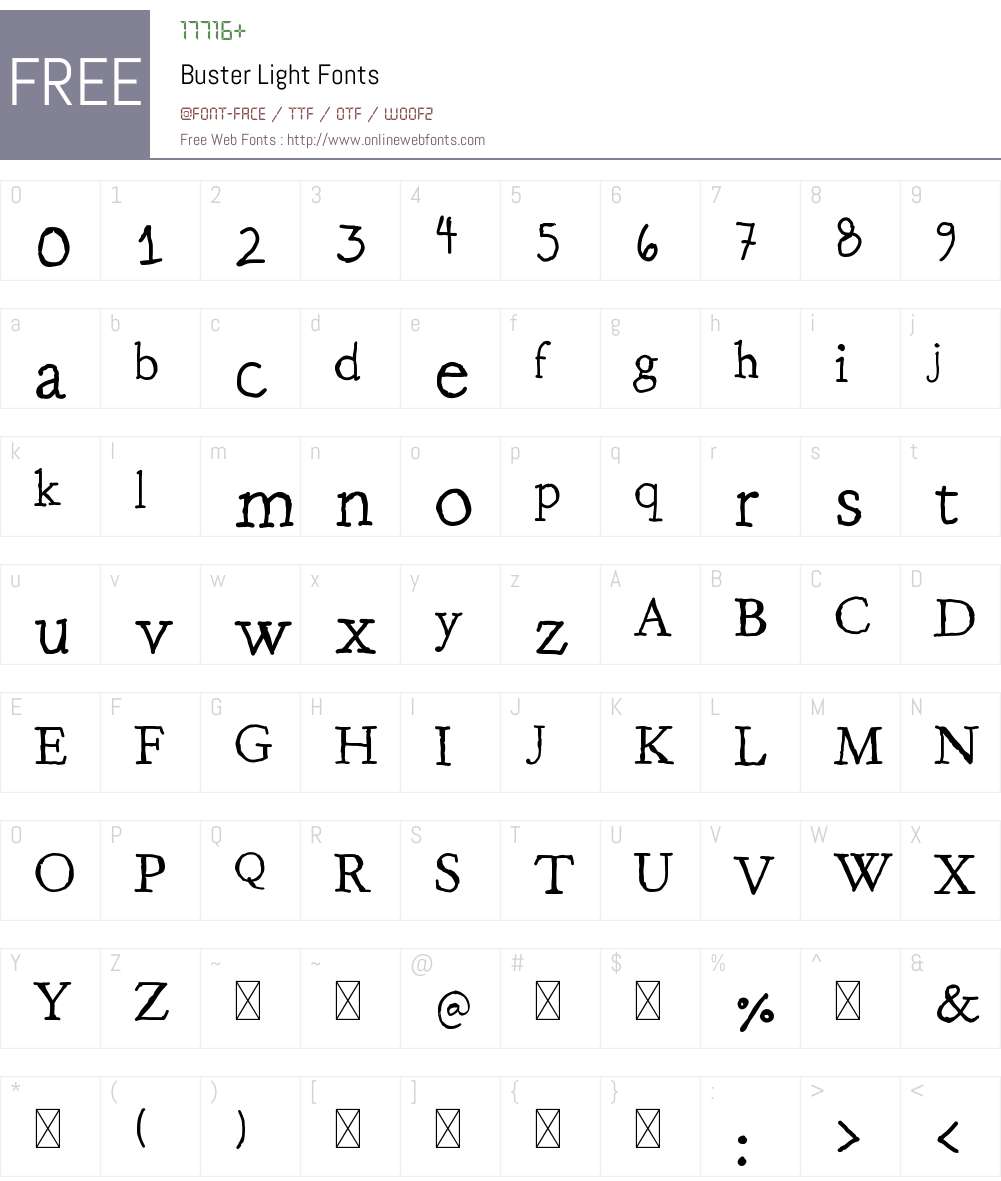 Buster Light 1.025;Fontself Maker 3.5.8 Fonts Free Download - OnlineWebFonts.COM