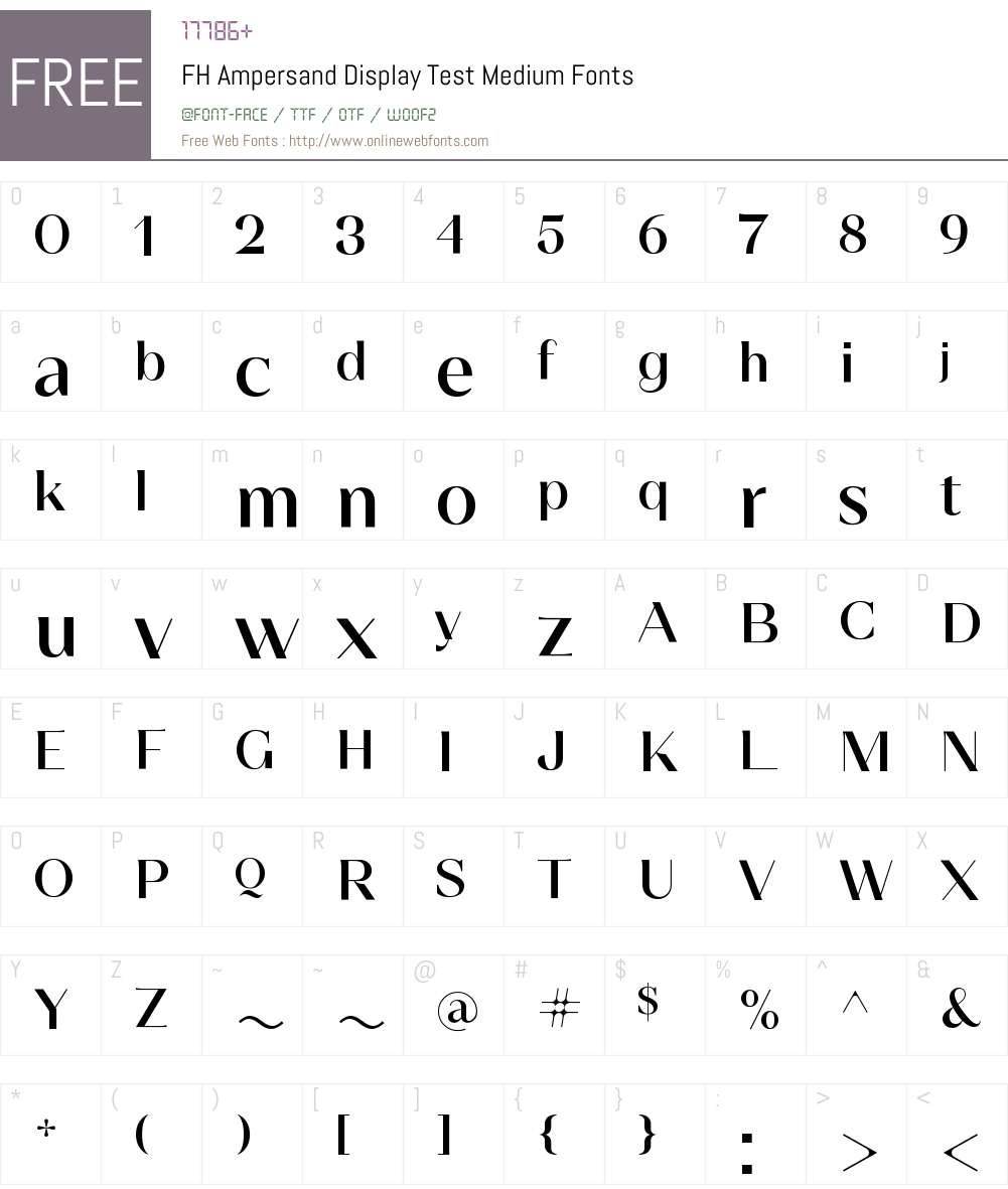 FH Ampersand Display Test Medium 3.000;Glyphs 3.1.1 (3148) Fonts Free ...